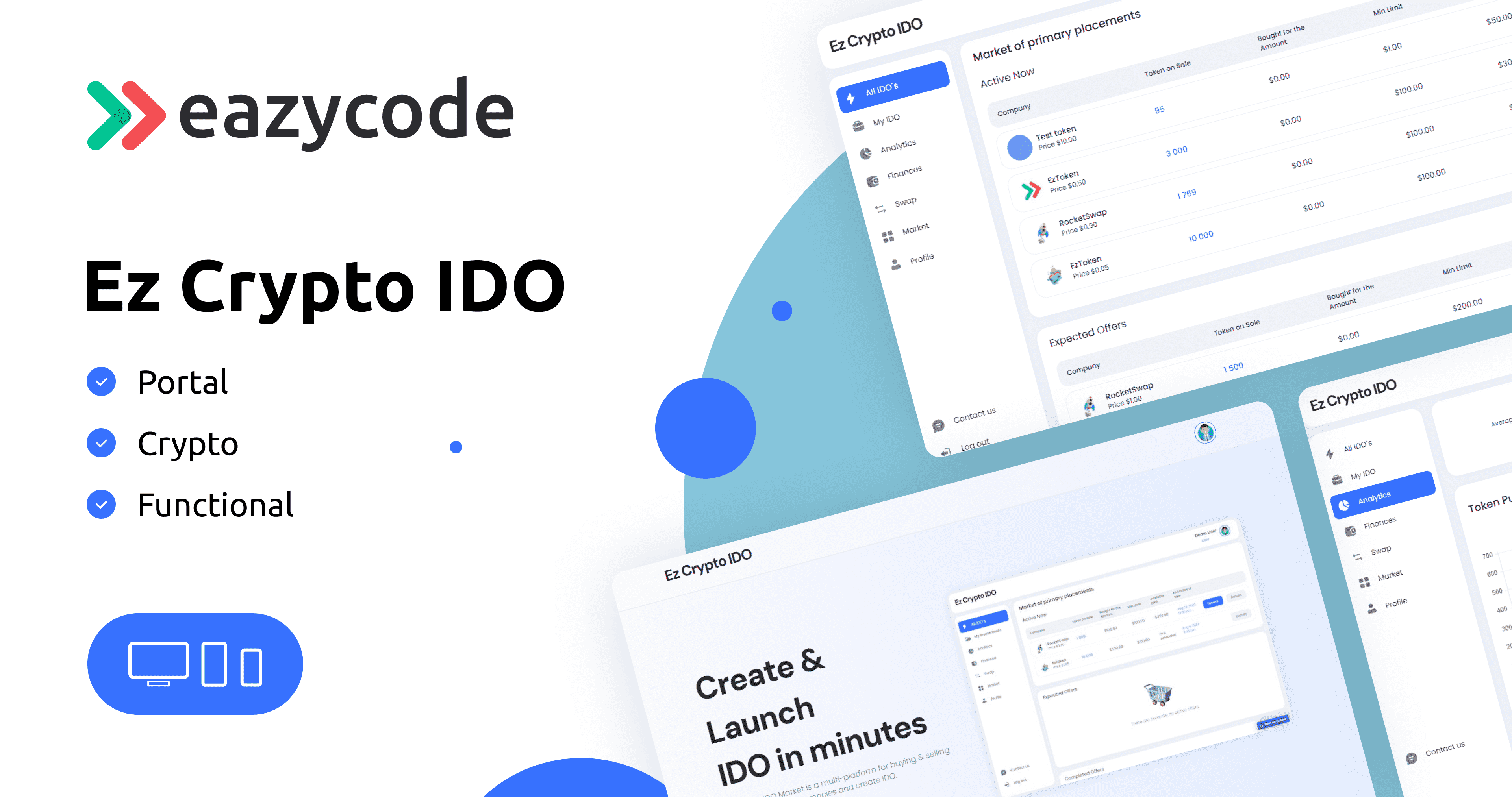Ez Crypto & Ido template - NoCode Bubble.io Template by EazyCode - NoCode Agency